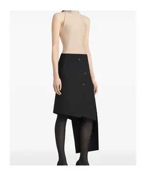 COURREGES Halter-neck Jersey Bodysuit With High Collar And Logo Detail