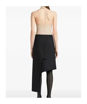 COURREGES Halter-neck Jersey Bodysuit With High Collar And Logo Detail