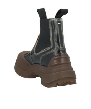 MAISON MARGIELA Two-tone Platform Leather Boots - Brown