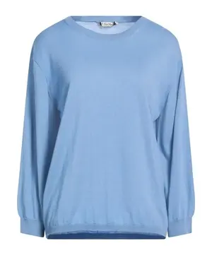 Max Mara Solid Color Wool Knit Top - Blue