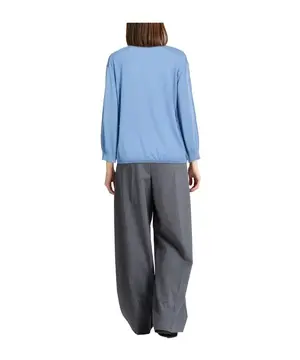 Max Mara Solid Color Wool Knit Top