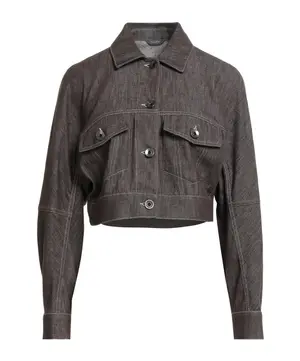 Brunello Cucinelli Cropped Denim Jacket - Black