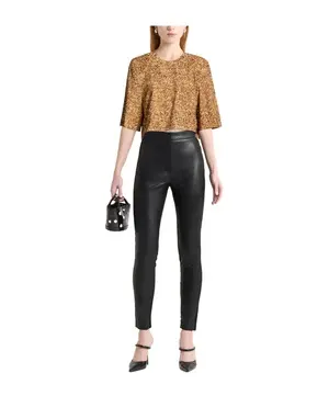 Isabel Marant Étoile Crew-neck Cropped Top With Cork-inspired Print