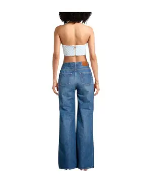 Chloé Loose Fit Jeans With Leather Trim