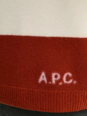 A.p.c. Striped Crew Neck Sweater - Red