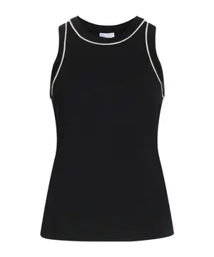 Brunello Cucinelli Solid-color Sleeveless Crew Neck Blouse - Black