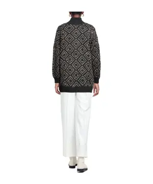 Brunello Cucinelli Argyle Knit Cardigan With Sequins