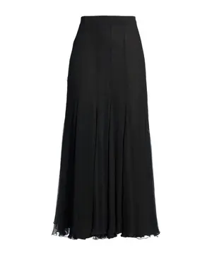 Chloé Solid-color Chiffon A-line Skirt - Black