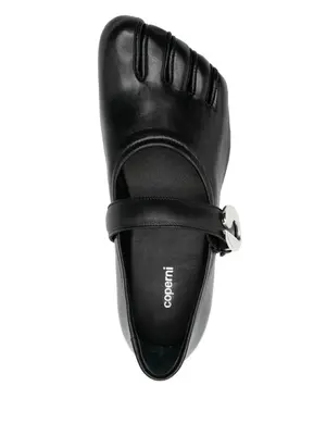 Coperni Five-toe Ballet Flat With Silver Logo Detail - Black