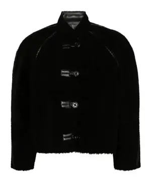 LOW CLASSIC Fur And Faux Leather Jacket - Black