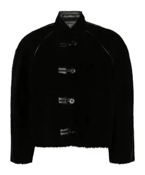 LOW CLASSIC Fur And Faux Leather Jacket - Black