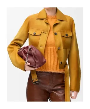 Loewe Cropped Suede Lambskin Jacket