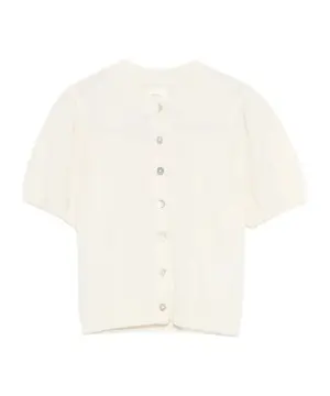 DÔEN Puff-sleeves Anisa Knit - White