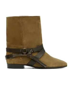 Isabel Marant Étoile Isabel Marant Rejen Boots With Leather Straps And Tassel Detail Brown