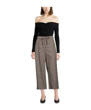 Max Mara Speckled High-waisted Wide-leg Trousers