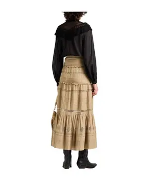 Max Mara Semi-sheer High-neck Lace Trim Blouse