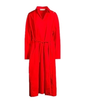 Marni Long-sleeve Poplin Dress - Red