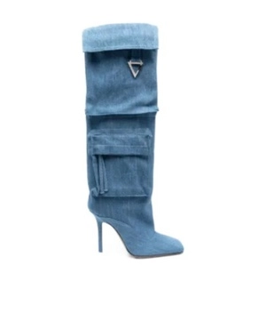 Attico Sienna 105mm Denim Boots - No