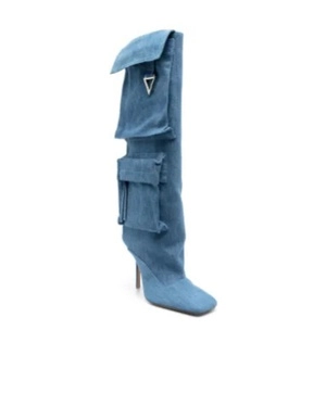 Attico Sienna 105mm Denim Boots