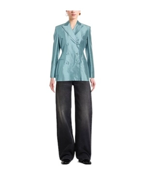 Max Mara Double-breasted Blazer In Shantung