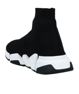 Balenciaga Solid Color Knit Shoes - Black