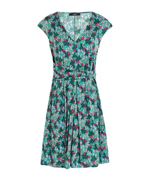 Max Mara V-neck Short-sleeve Floral Dress - Blue