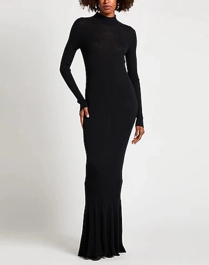 Balenciaga Cashmere Ribbed-knit Long-sleeve Turtleneck Dress
