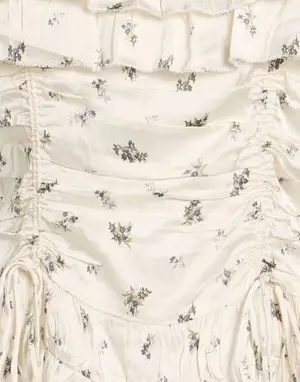 GANNI Printed Floral Ruffle Camisole With Drawstring Detail