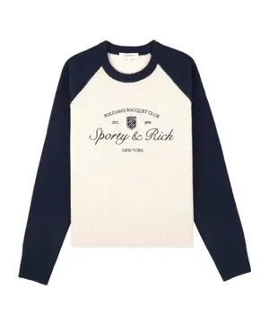 SPORTY  RICH Sporty & Rich Embroidered Raglan Sleeve Sweater - No