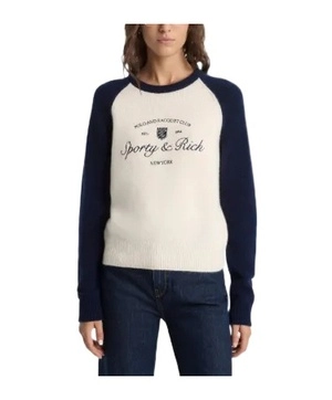 SPORTY  RICH Sporty & Rich Embroidered Raglan Sleeve Sweater
