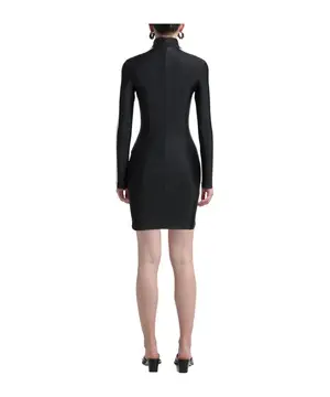 Balenciaga Turtleneck Bodycon Long-sleeve Dress