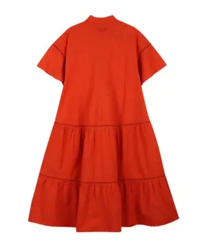 Zadig&Voltaire Button-up Dress With Tiered Skirt And Embroidery