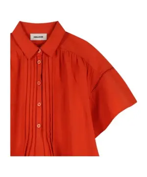 Zadig&Voltaire Button-up Dress With Tiered Skirt And Embroidery