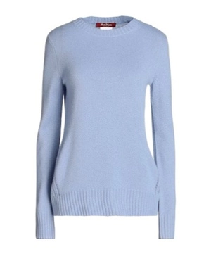 Max Mara Solid Color Lightweight Cashmere Knit Sweater - Blue