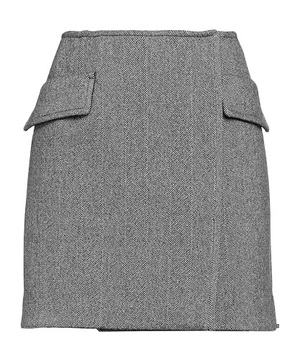 Sportmax Wool Twill Herringbone Wrap Skirt