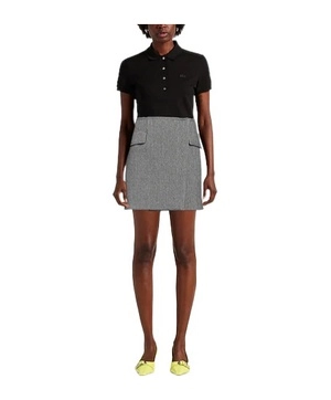 Sportmax Wool Twill Herringbone Wrap Skirt