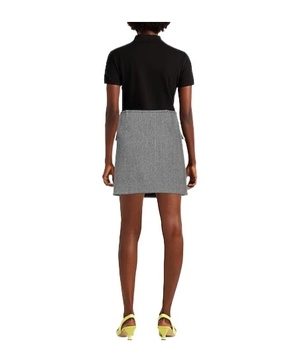 Sportmax Wool Twill Herringbone Wrap Skirt