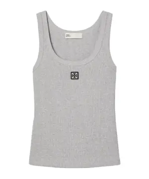 Tory Burch Scoop Neck Logo Tank Top