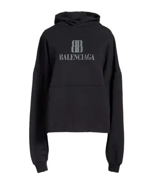 Balenciaga Cropped Hoodie With Logo Print
