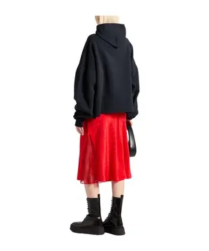 Balenciaga Cropped Hoodie With Logo Print