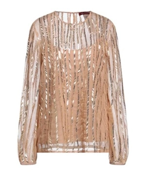 Max Mara Solid Color Long-sleeve Top - Nude