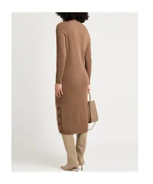 Max Mara Ribbed Knit High Neck Maxi Dress