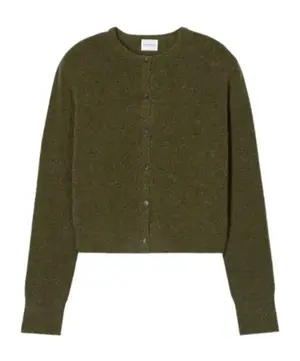 Closed Crew-neck Cardigan - Green