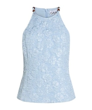 GANNI Jacquard Sleeveless Halter Neck Top