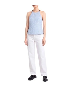 GANNI Jacquard Sleeveless Halter Neck Top