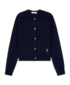 SPORTY  RICH Sporty & Rich Cable-knit Button Cardigan - No