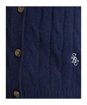 SPORTY  RICH Sporty & Rich Cable-knit Button Cardigan