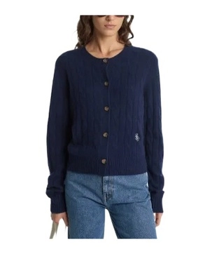SPORTY  RICH Sporty & Rich Cable-knit Button Cardigan