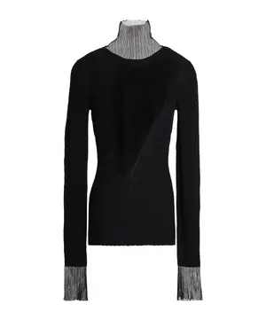 Sportmax Solid Color Turtleneck Long-sleeve Knit Sweater - Black