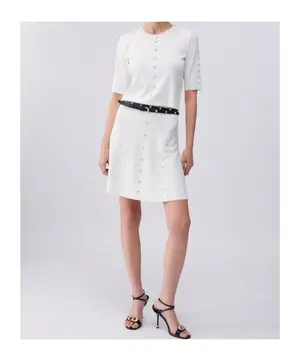 Liu Jo Studded Knitted Top With Crew Neck And Short Sleeves